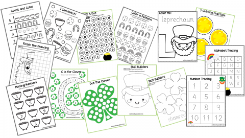 50 Page St. Patrick's Day Preschool Activity Book | My Home Based Life